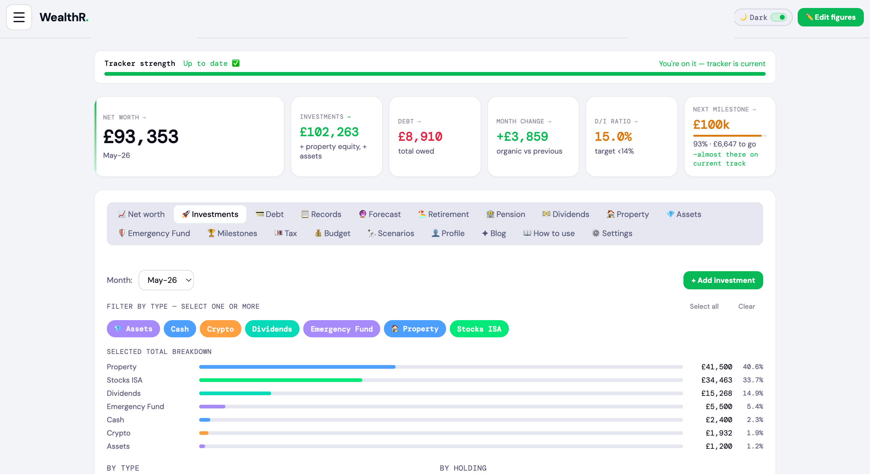WealthR — Free UK Wealth Tracker & FIRE Planner: Investments, Pensions ...